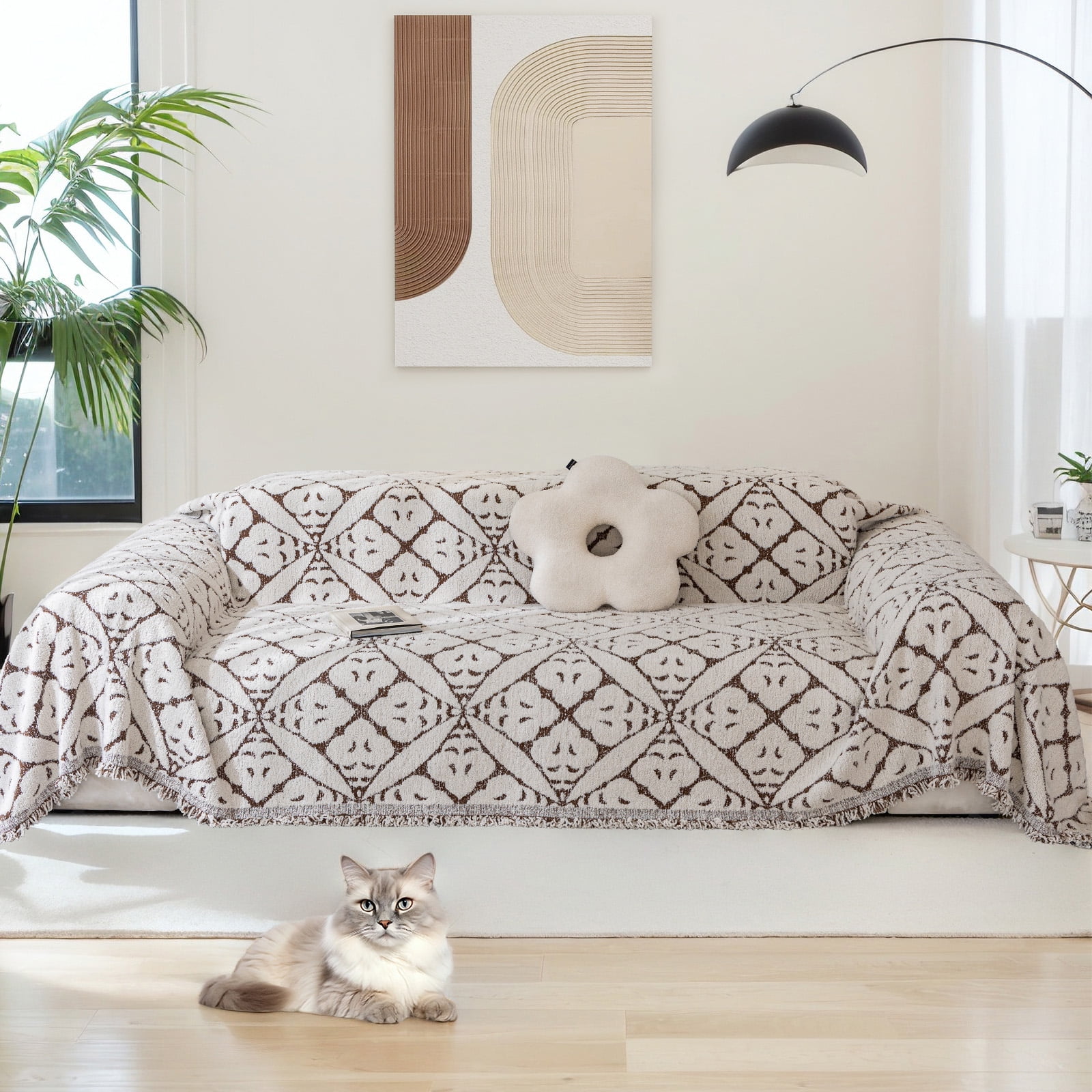 SHANNA Sofa Cover Boho Couch Cover for 1-2 Cushion Couch, Chenille ...