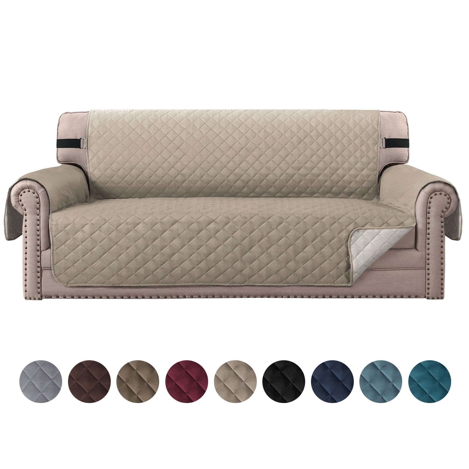 SHANNA Sofa Covers for 3 Cushion Couch, Water Repellent Reversible ...