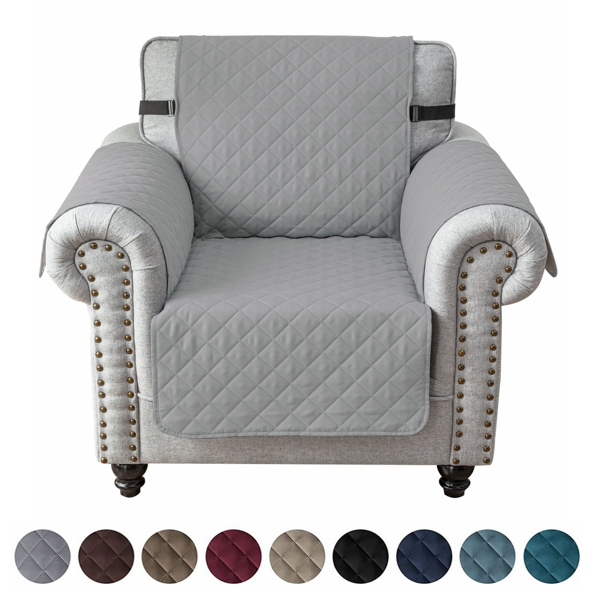 SHANNA Sofa Covers for Armchair, Water Repellent Reversible Quilted ...