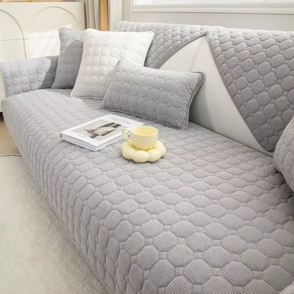 SHANNA Sofa Covers Soft Corduroy Sectional Couch Covers Nonslip Sofa ...