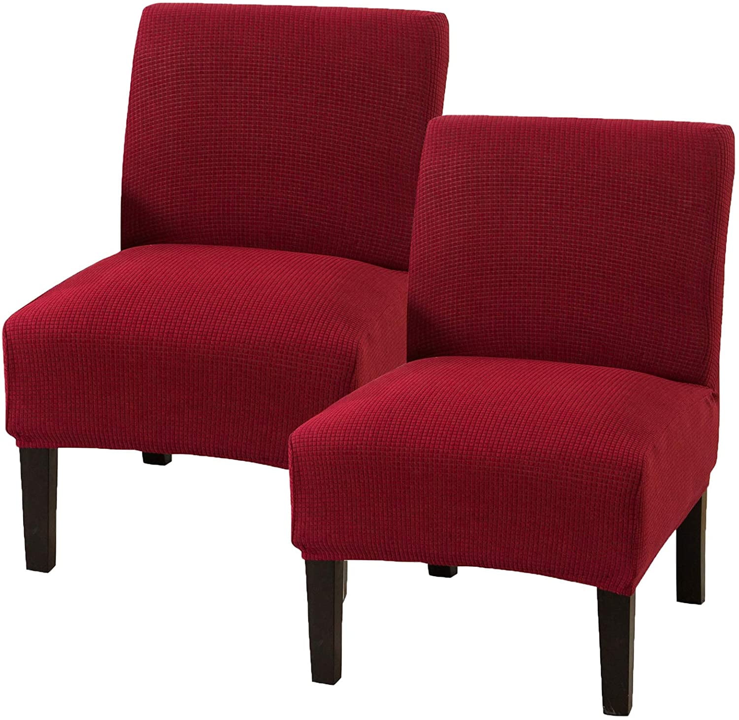 SHANNA Stretch Armless Chair Slipcovers, Water-Repellent Armless Accent ...