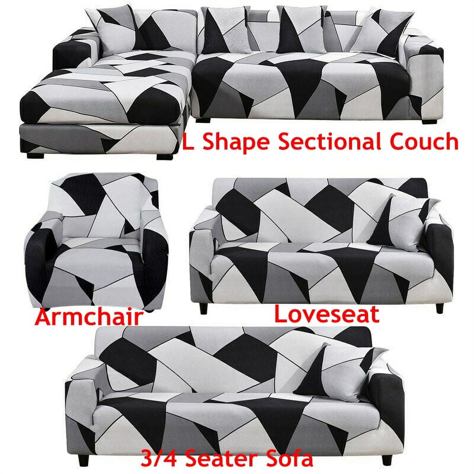SHANNA Stretch Couch Covers Sofa Slipcover for 1/2/3/4 Seater, Elastic ...