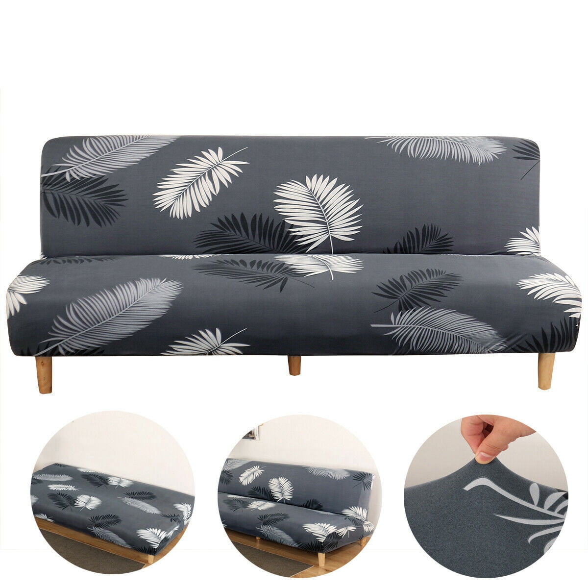SHANNA Stretch Futon Cover Full Folding Sofa Bed Cover Armless Couch ...