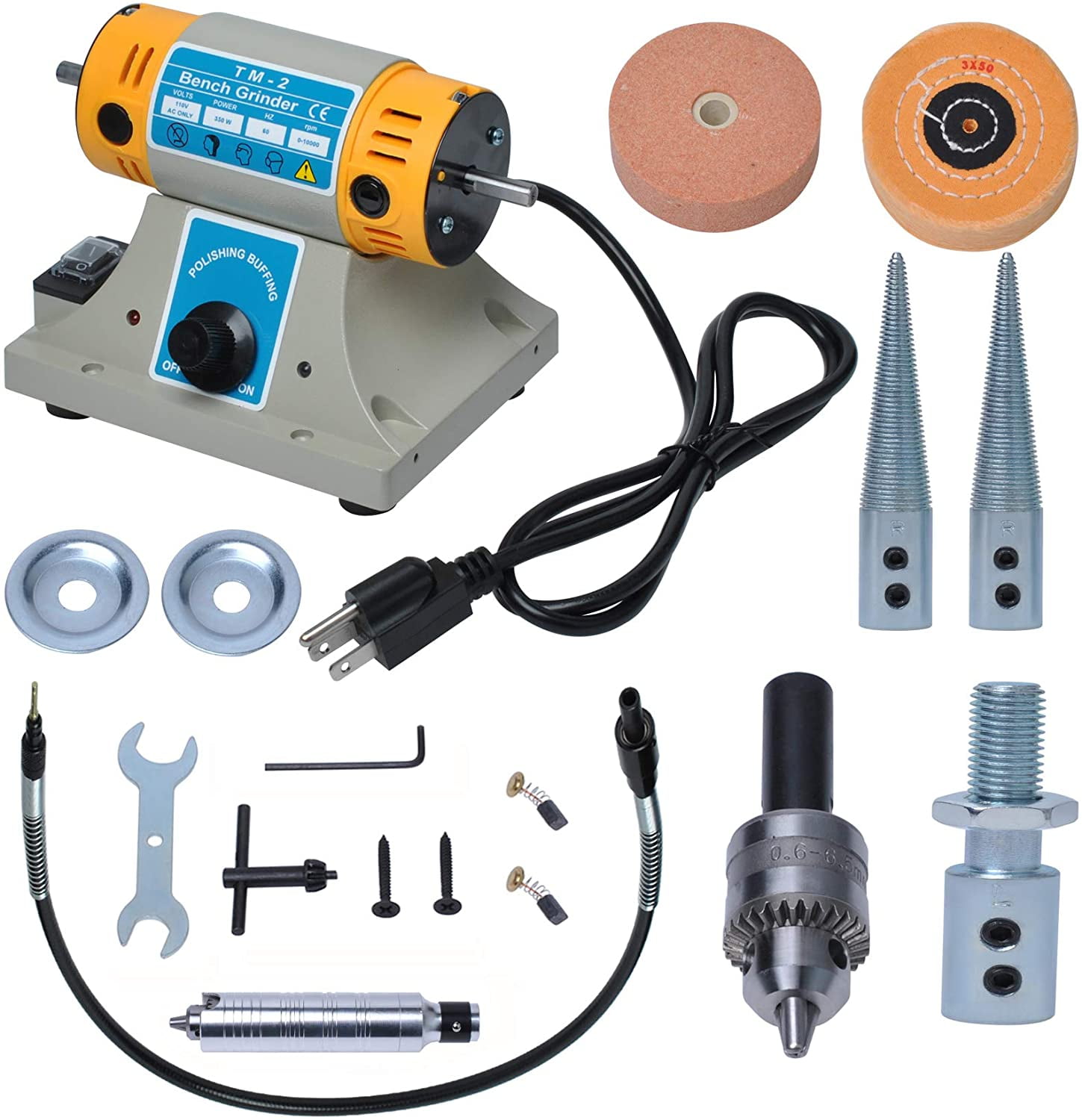SHANNA TM-2 Jewelry Rock Polishing Buffer Machine Bench Lathe Polisher ...