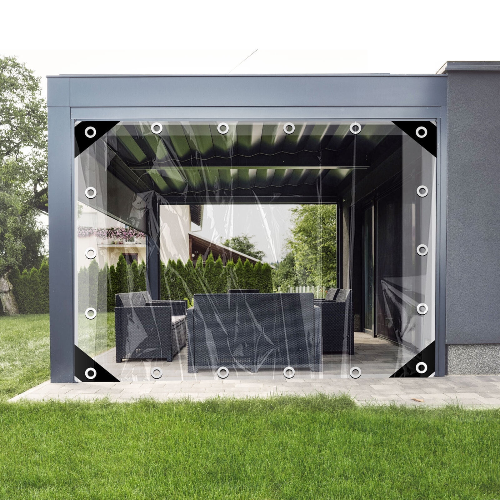 SHANNA Waterproof Clear Tarps Heavy Duty PVC Anti-Tear Outdoor ...