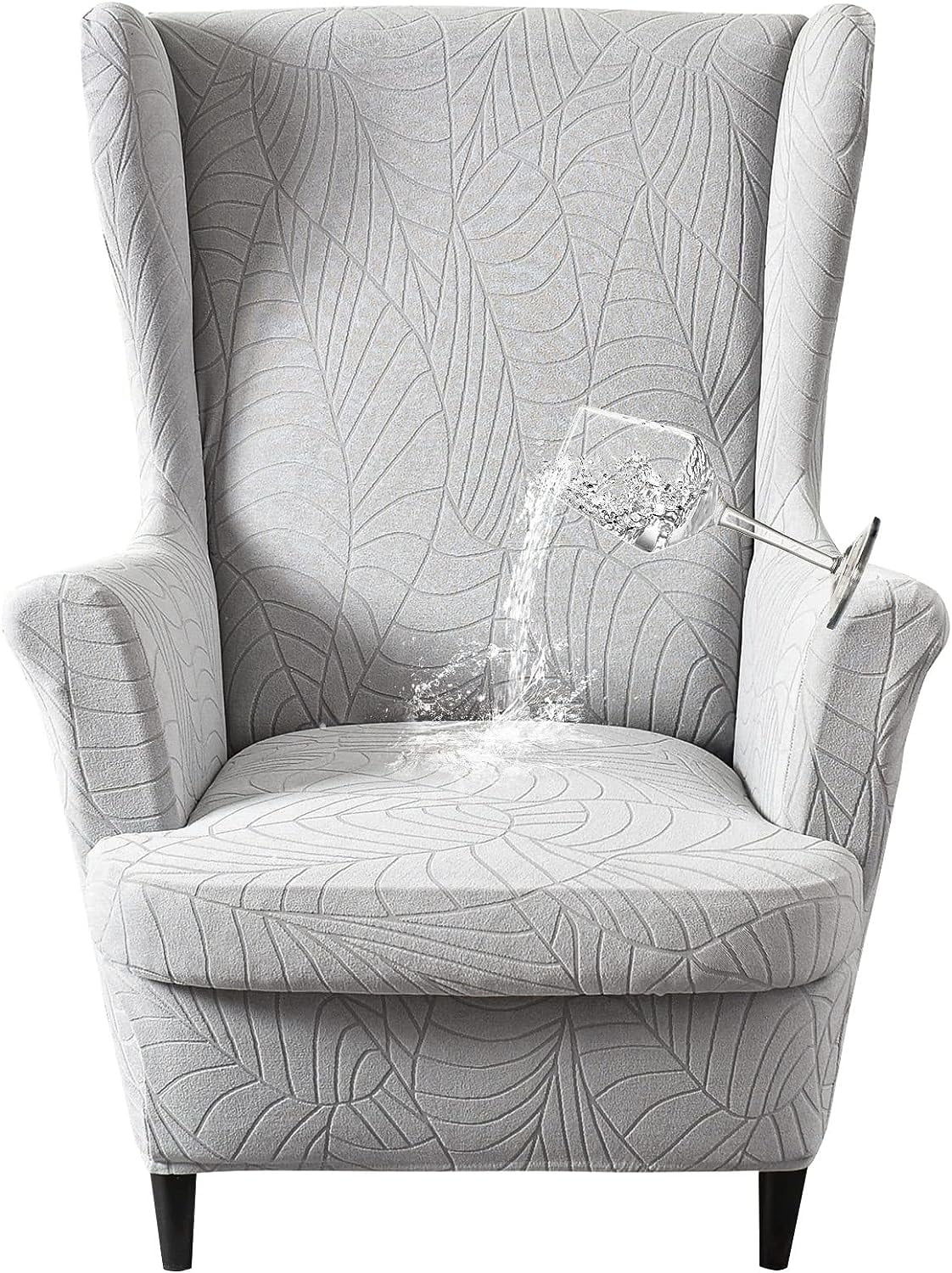 SHANNA Wingback Chair Waterproof Stretch Fabric Polyester, Spandex ...