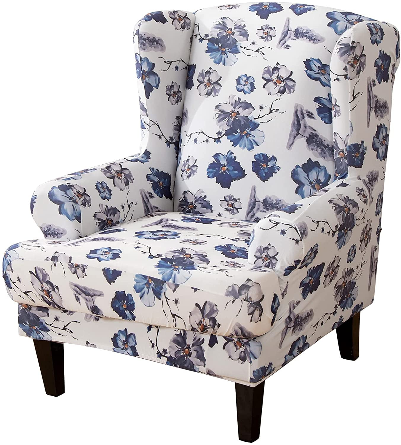 SHANNA High Stretch Separate 2-Piece Wingback Chair Slipcovers for ...