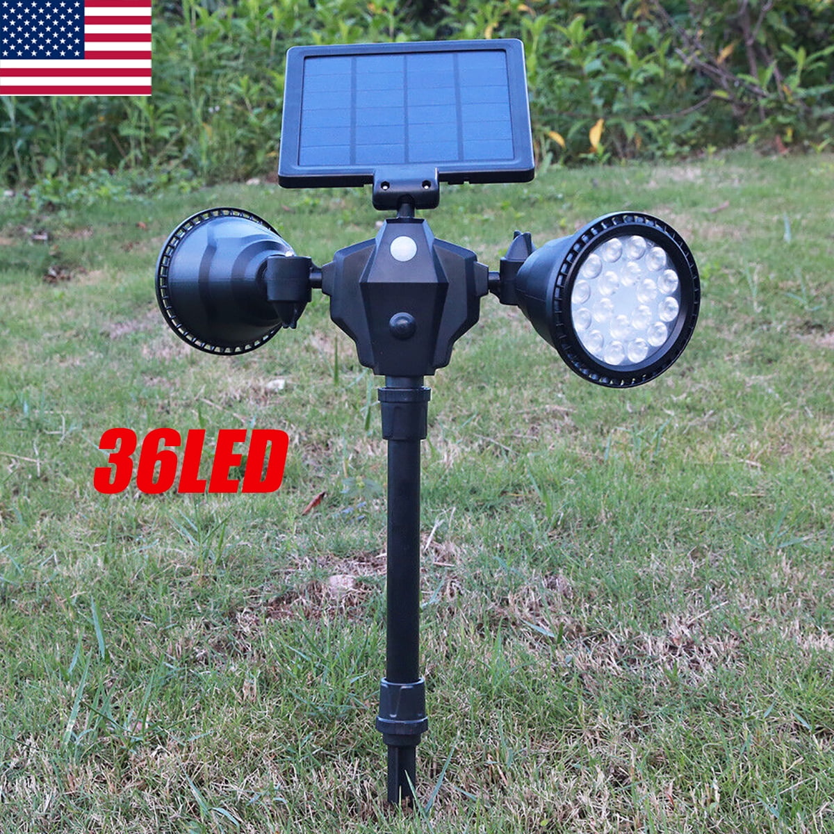 SHANNALED Solar Upgrade Double-Head Human Body Induction Light ...