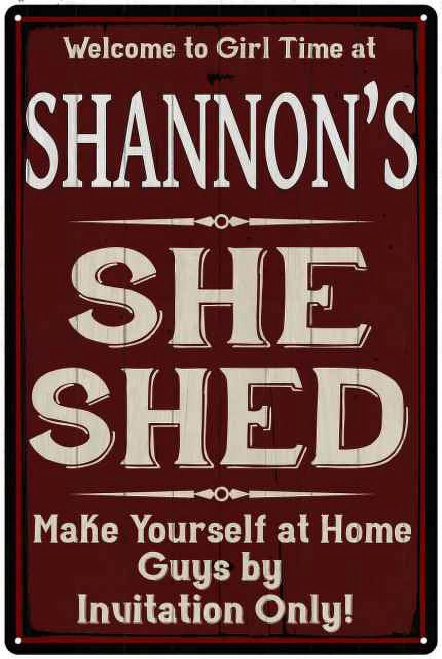 SHANNON'S She Shed Red Sign Lady Cave 8 x 12 High Gloss Metal ...