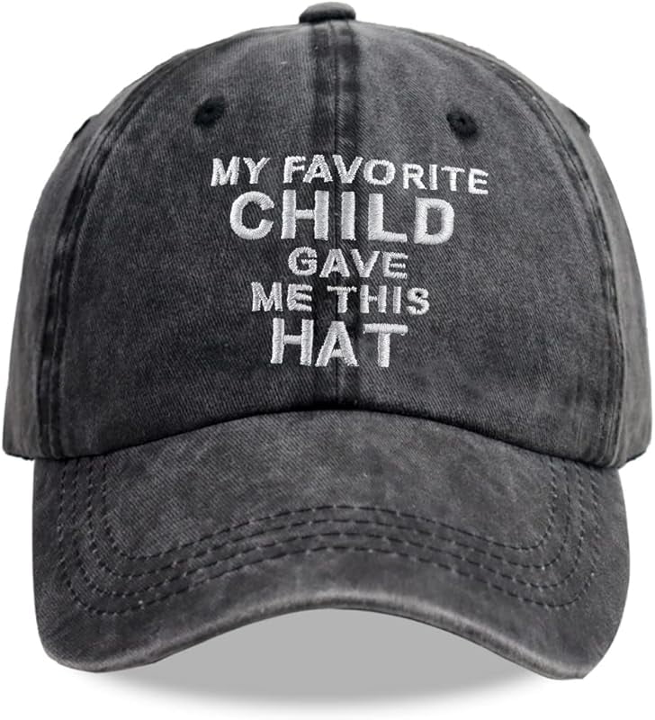 SHANVANKE My Favorite Child Gave Me This Hat, Adjustable Wash Cotton ...