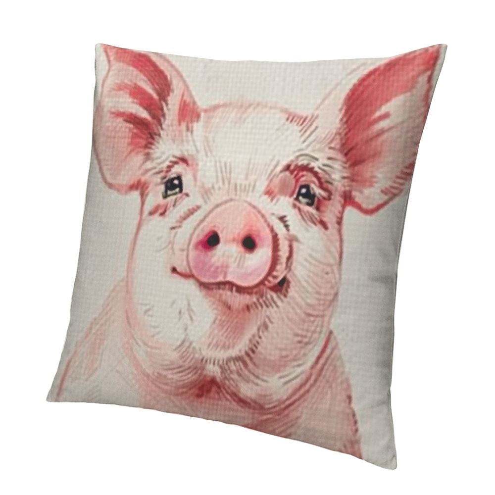 SHANXI Adorable Pink Pig Pillowcase - Cute Plush Pig Design for Kids ...