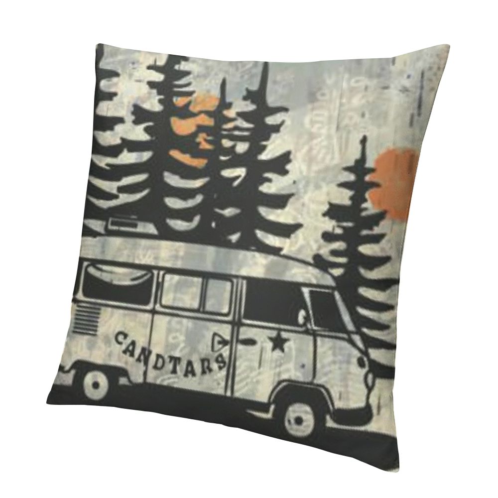 SHANXI Camper Throw Pillow Cover,Happy Camping Pillow Cover All Season ...