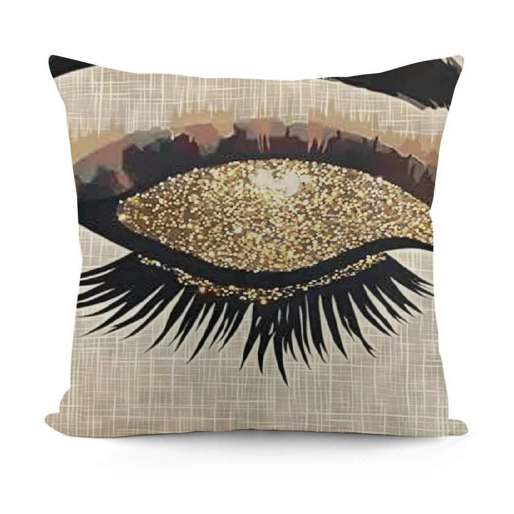 SHANXI Eyelashes Home Decorative Throw Covers Pair of Black Eyelashes ...