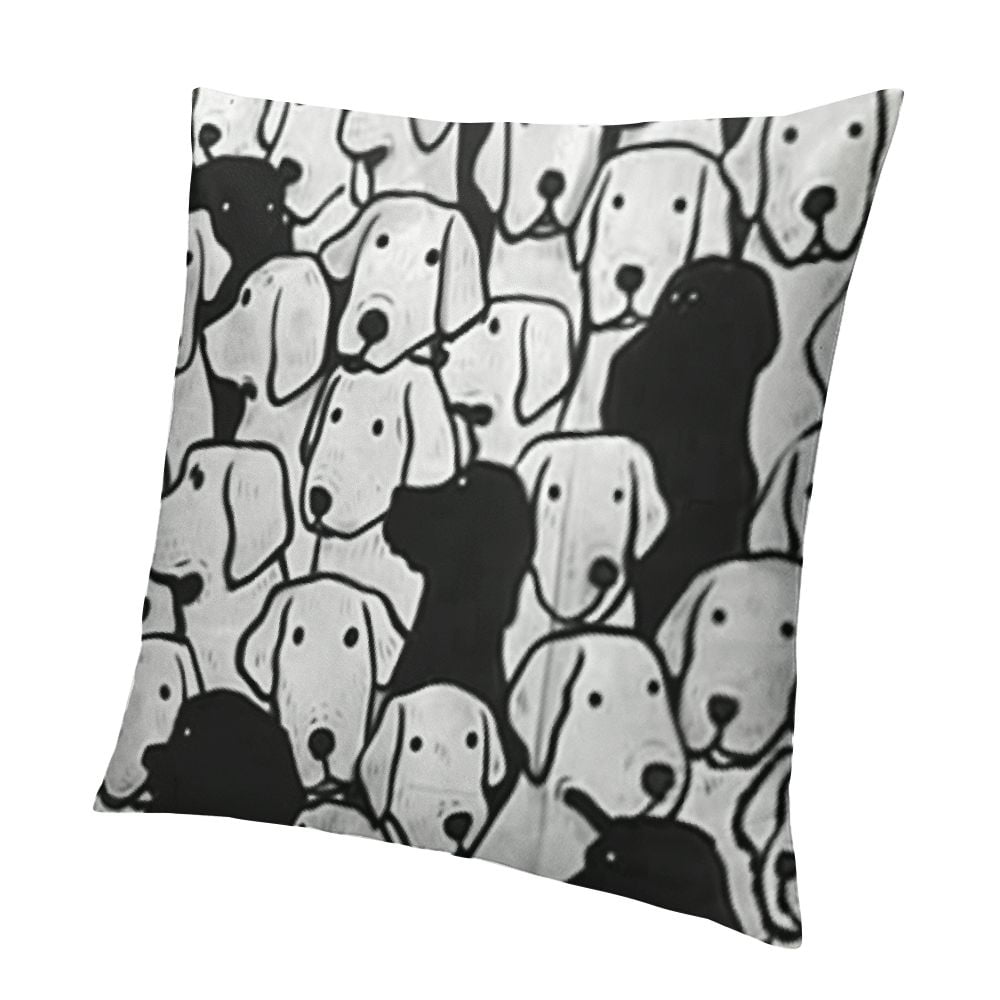 SHANXI Hand Drawn Cute White Dogs Dense Big Eyes Dog Pillowcases Sofa ...