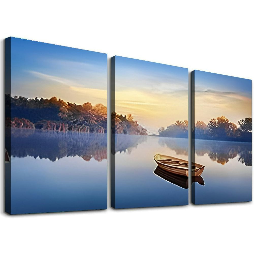 SHANXI Lake Landscape Wall Art Canvas: Nature Scene Picture Relaxing ...