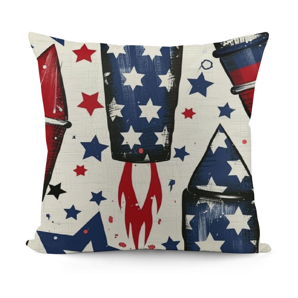 SHANXI Pillow Covers Crayon with Stars Decor Patriotic American Flag ...
