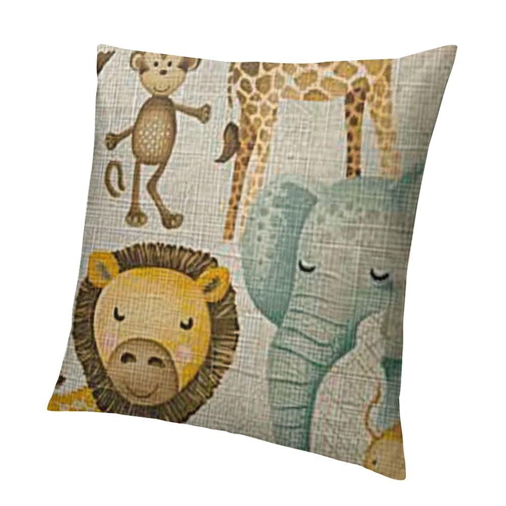 SHANXI Throw Pillow Covers For Couch Cute Jungle Animal Bed Or Sofa ...