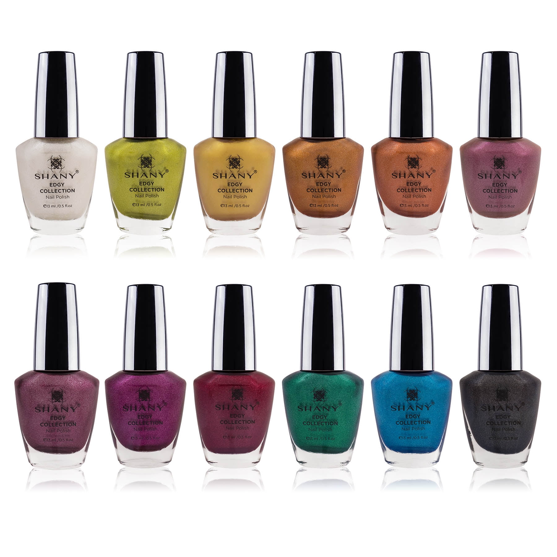 SHANY Fast-Drying Salon Nail Polish Set - Edgy Collection, Vibrant ...