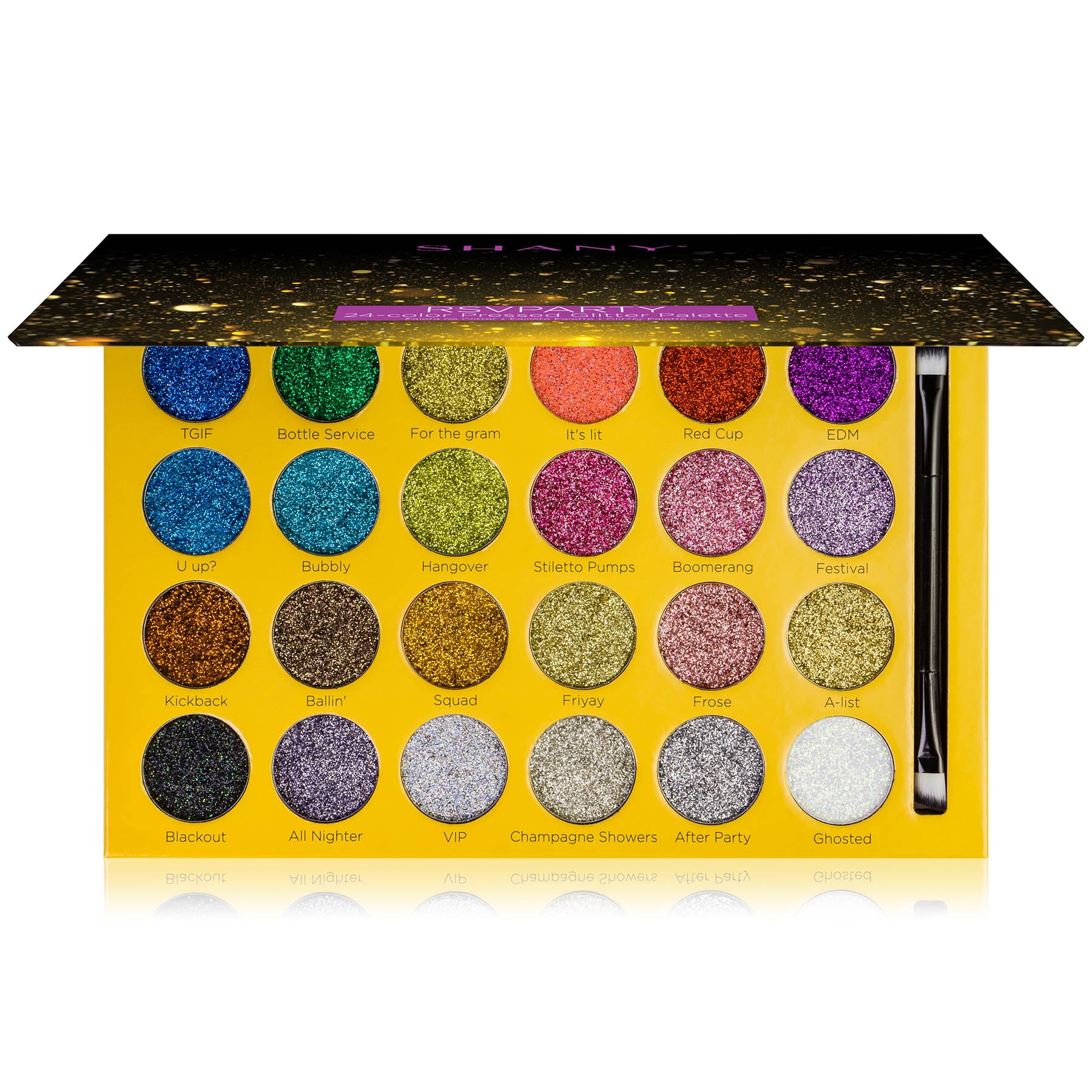 SHANY RSVParty Makeup Glitter Eyeshadow Palette - 24 Long-Lasting ...