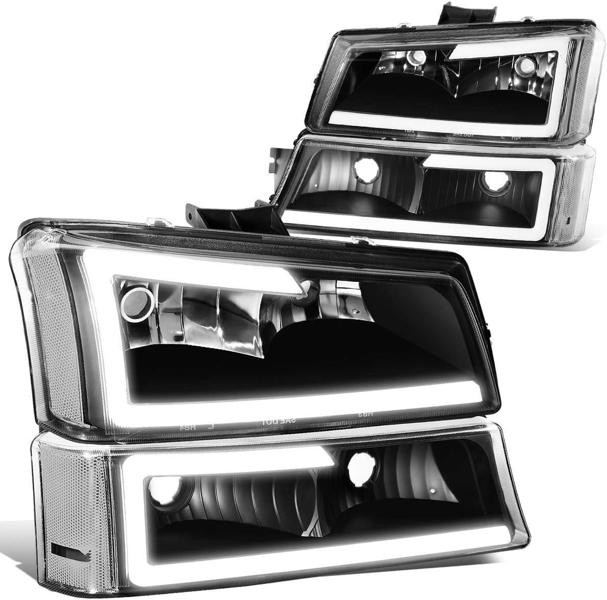 SHAORONG 4PCS LED DRL Headlight Lamps Compatible with Chevy Silverado ...