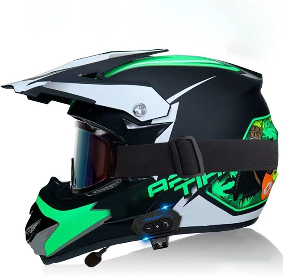 SHAORONG Bluetooth Off Road Moycle Helmet, DOT Approved Adult Unisex ...