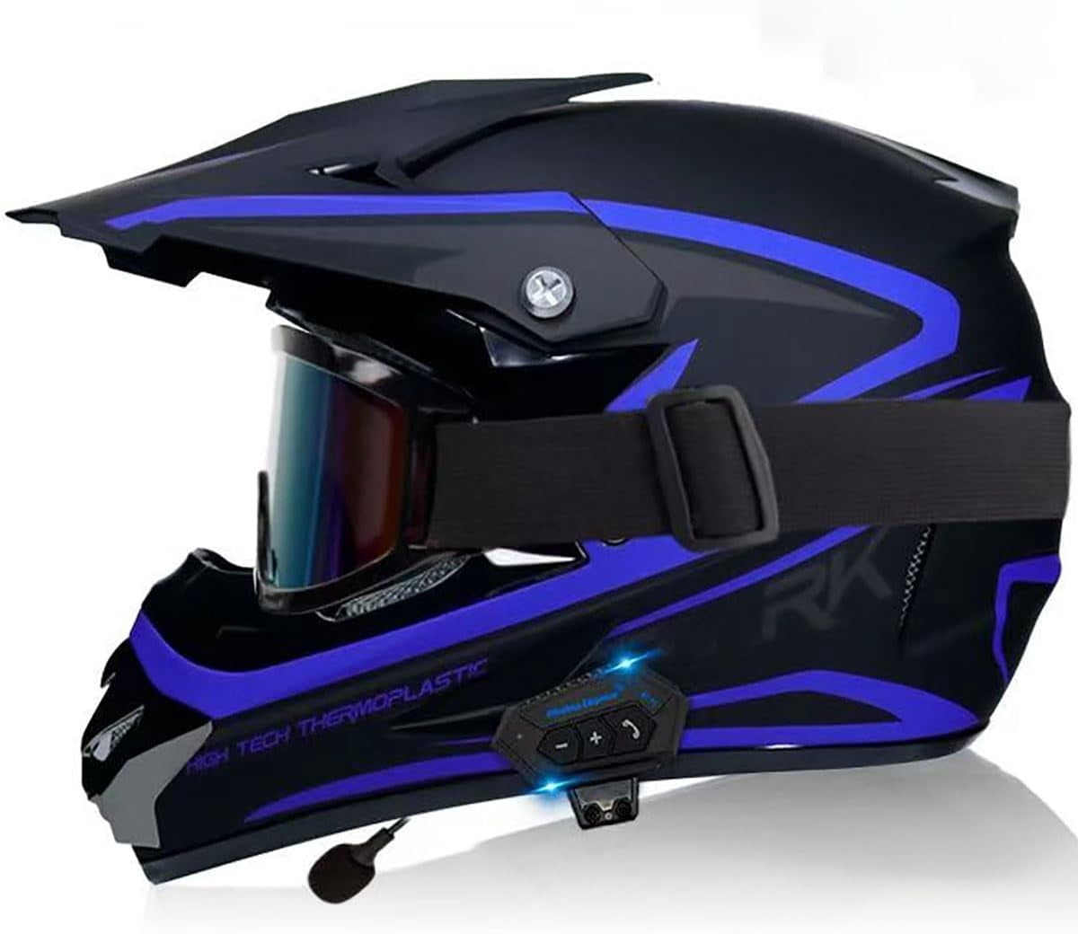 SHAORONG Bluetooth Off Road Moycle Helmet, DOT Approved Adult Unisex ...