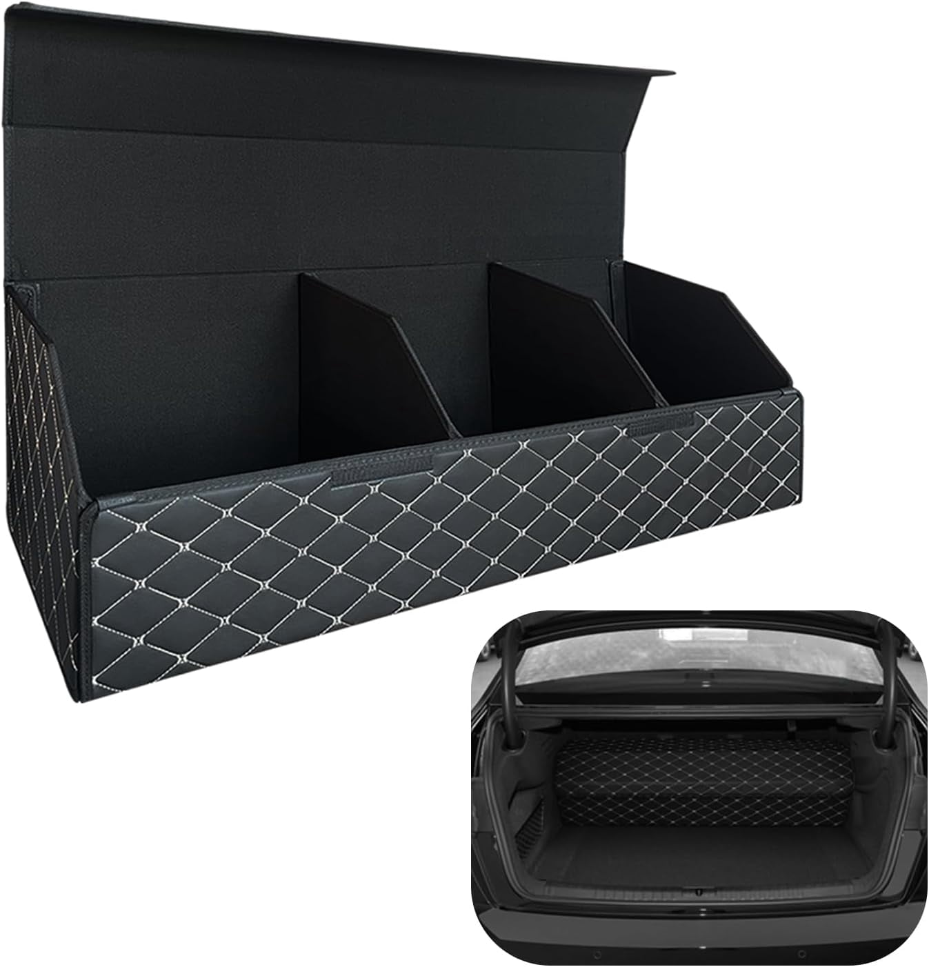 SHAORONG Car Trunk Organizer For Toyota Prius c -Custom Fit,Leather ...