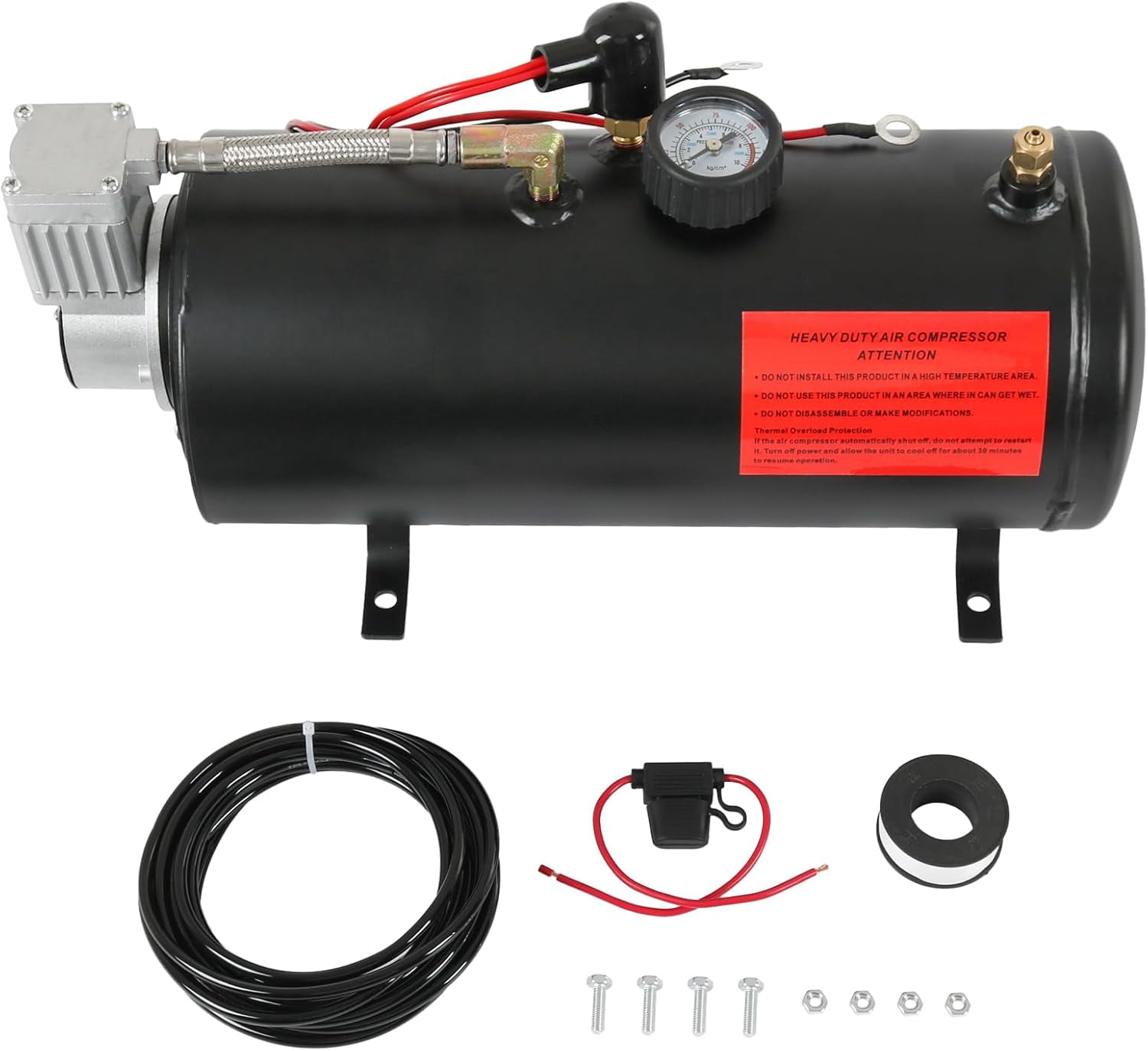 SHAORONG DC 12V MAX 150PSI Air Compressor Tank Pump with 3 Liter Tank 0 ...