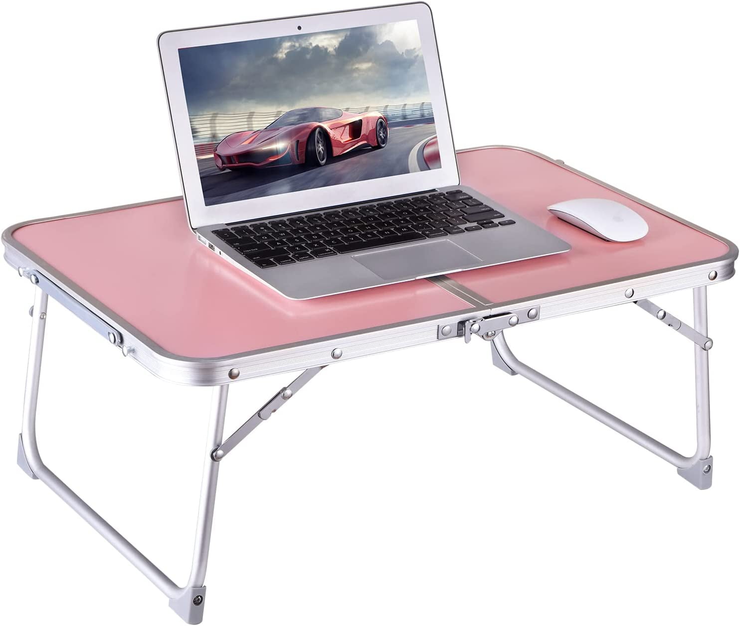 SHAORONG Foldable Laptop and Bed Table with Storage, Portable Mini Lap ...