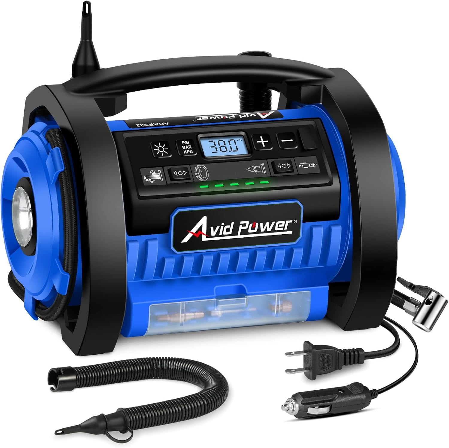 SHAORONG Tire Inflator Portable Air Compressor 12V DC / 110V AC Car ...
