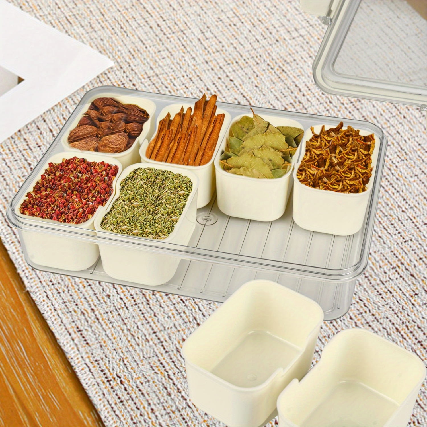 SHAOSHZIC Portable and stackable snackle box organizer with lid and ...