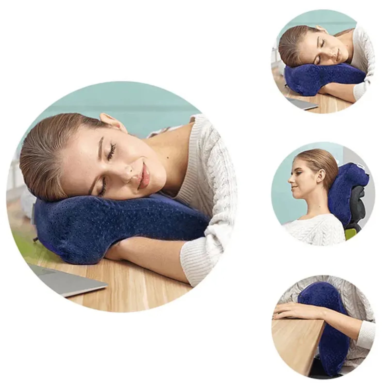 SHAOSZC Memory Foam Seven-shaped Desk Nap Pillow for Office Table and ...