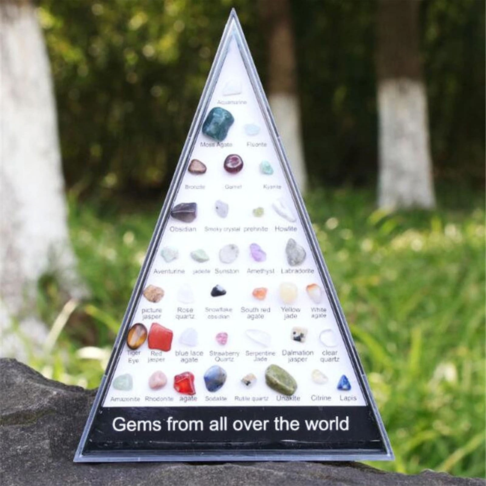 SHAOTELLME 36 Types Of Natural Crystal Gemstones Ore Triangle Sets Rock ...
