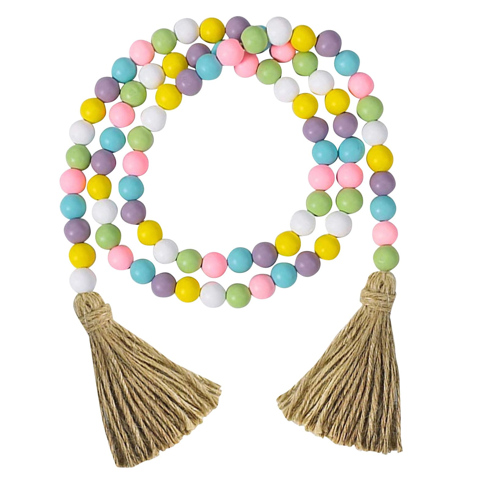 SHAOTELLME Easter Wood Beads Flower Ring With Flowing Suwu Beaded ...