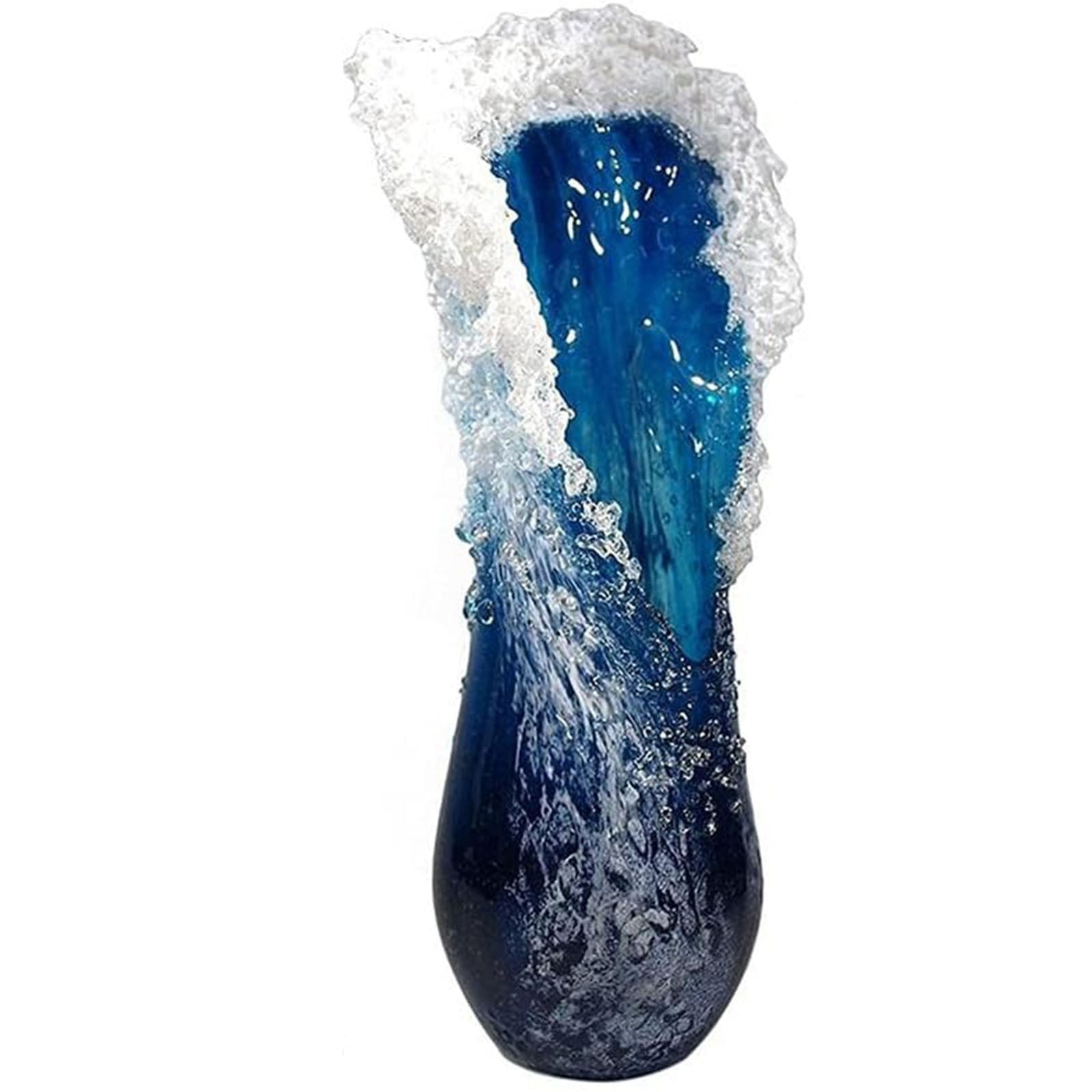 SHAOTELLME Wavy Vase Modern Ocean Blue Flower Vases Centrepieces Flower ...