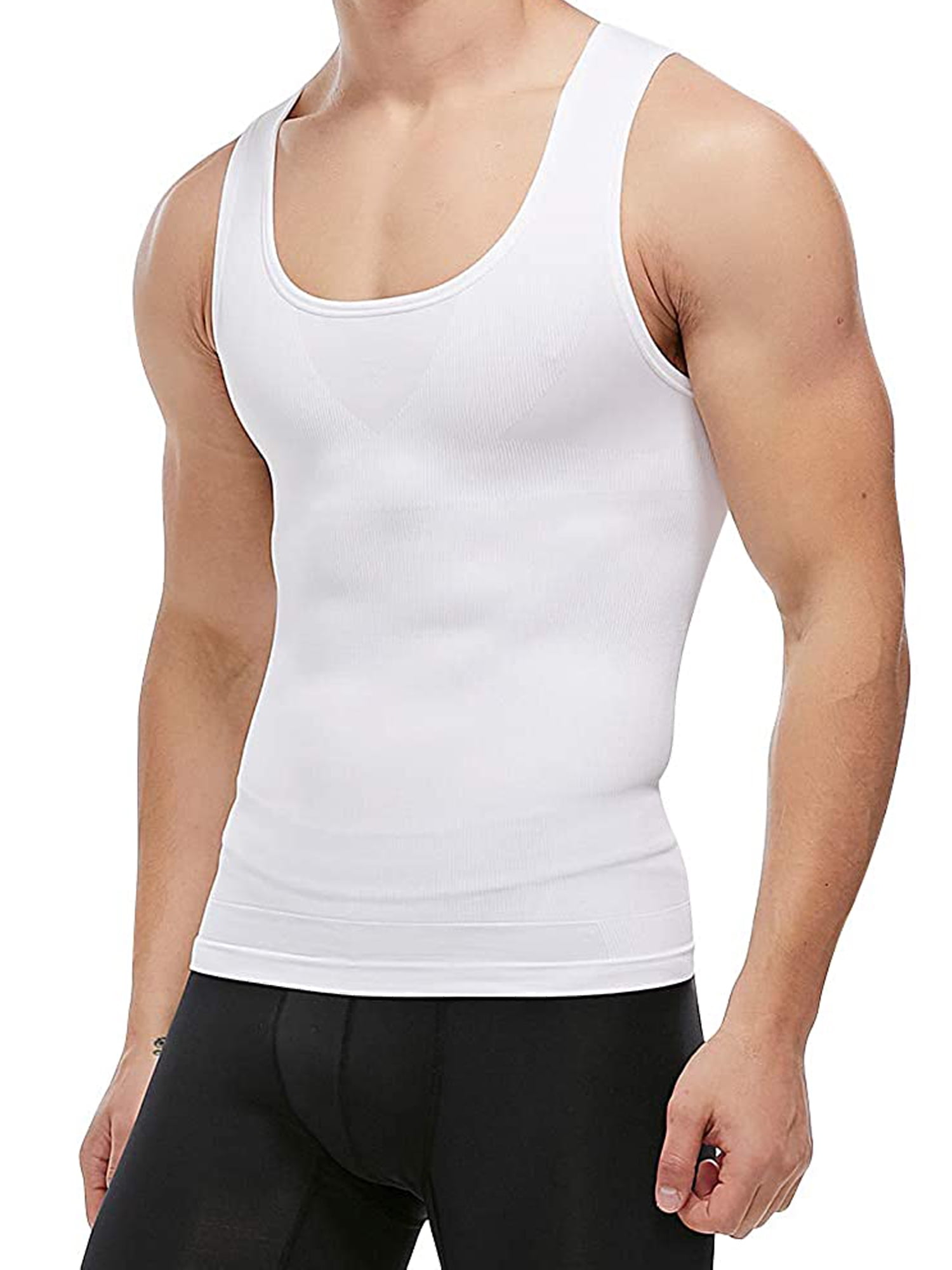 MISS MOLY Men's Slimming Body Shaper Vest Shirt Abs Abdomen Compression ...