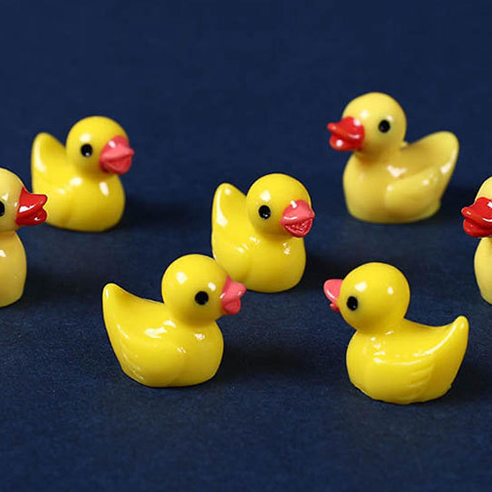 SHAPERME 100/200X Mini Rubber Ducks Miniature Resin Ducks Yellow ...