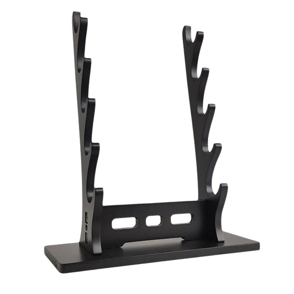 SHAPERME 2 Tier Wood Flute Stand Flute Sword Display Stand Wooden ...