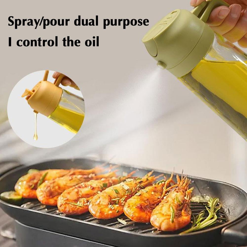 SHAPERME 2-in-1 Glass Oil Sprayer and Dispenser Spray Bottle Cooking ...