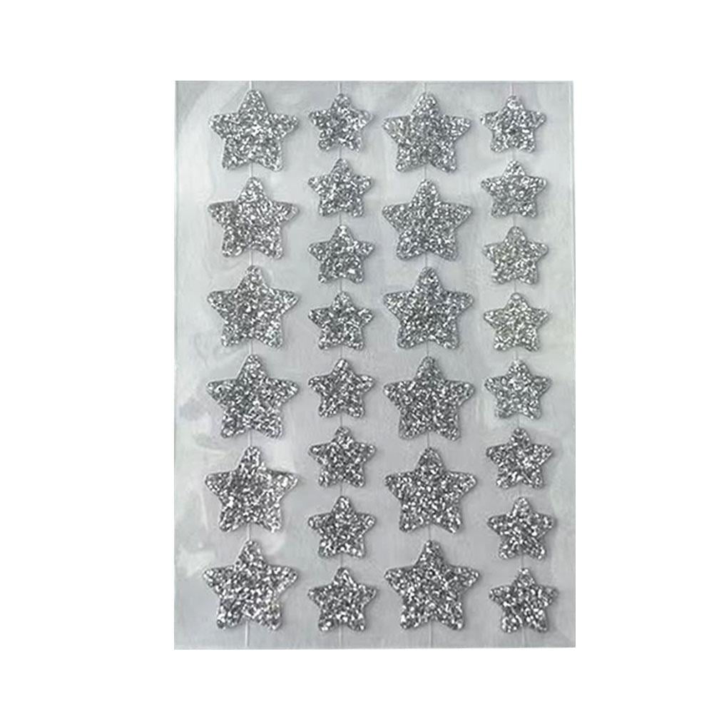 SHAPERME 28 Pieces Of Silver Glitter Star Hydrocolloid Glitter Star ...