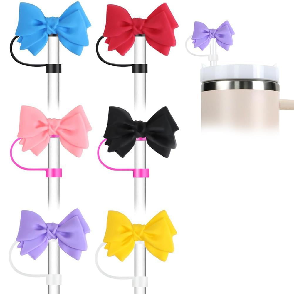 SHAPERME 6pcs Sparkling Straw Topper Cute Butterfly Cup Fitting ...