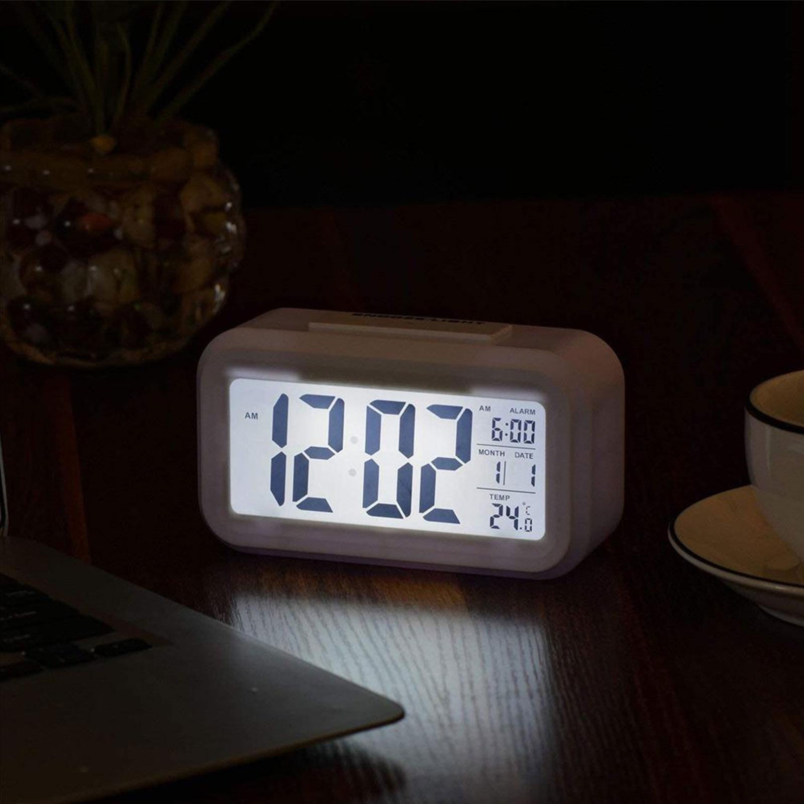 SHAPERME Digital Display Alarm Clock Battery Operated Snooze Design ...