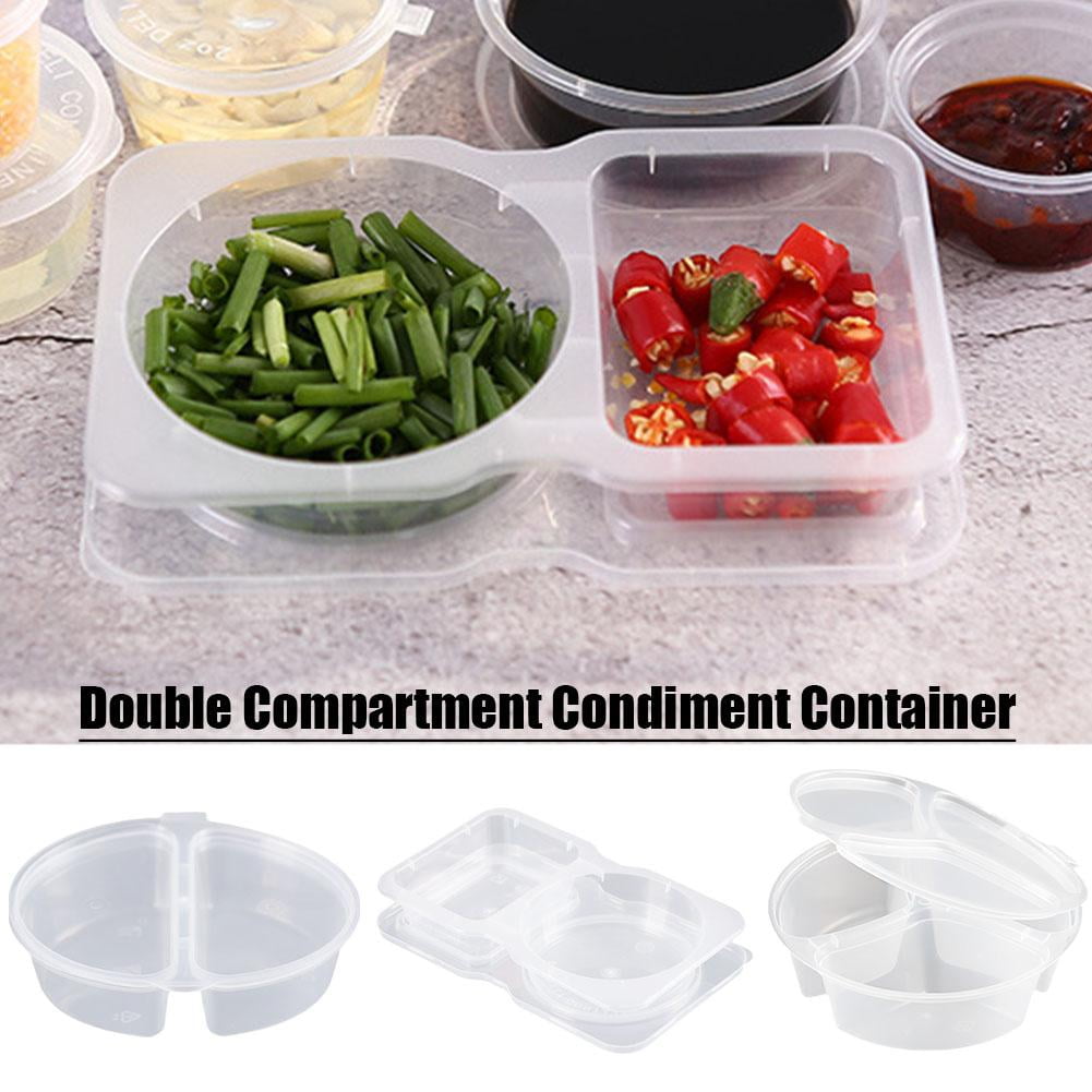 SHAPERME Double Compartment Condiment Container,2024 Double Compartment ...