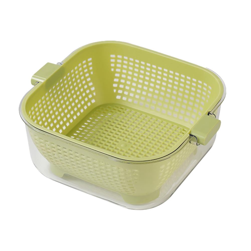 SHAPERME Double Layered Vegetable Washing Basket Drain Bn Fruit Filter ...