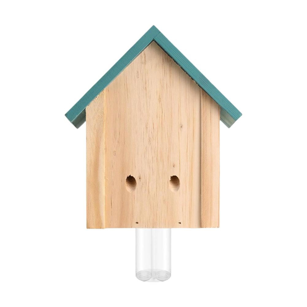 SHAPERME Fruit Fly Bee Trap Outdoor Wooden Small House Bee Catcher Wasp ...
