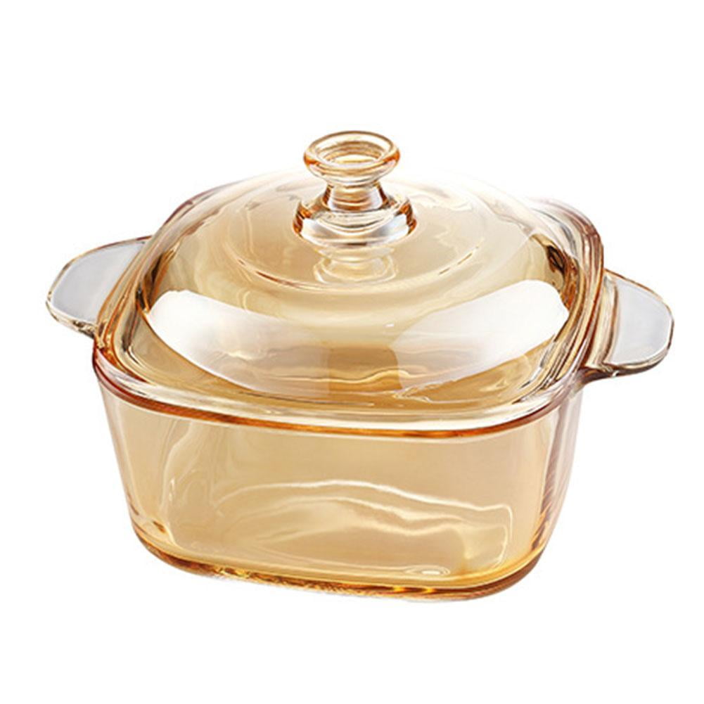 SHAPERME Glass Saucepan with Cover 1L OZ HeatResistant Glass Stovetop ...