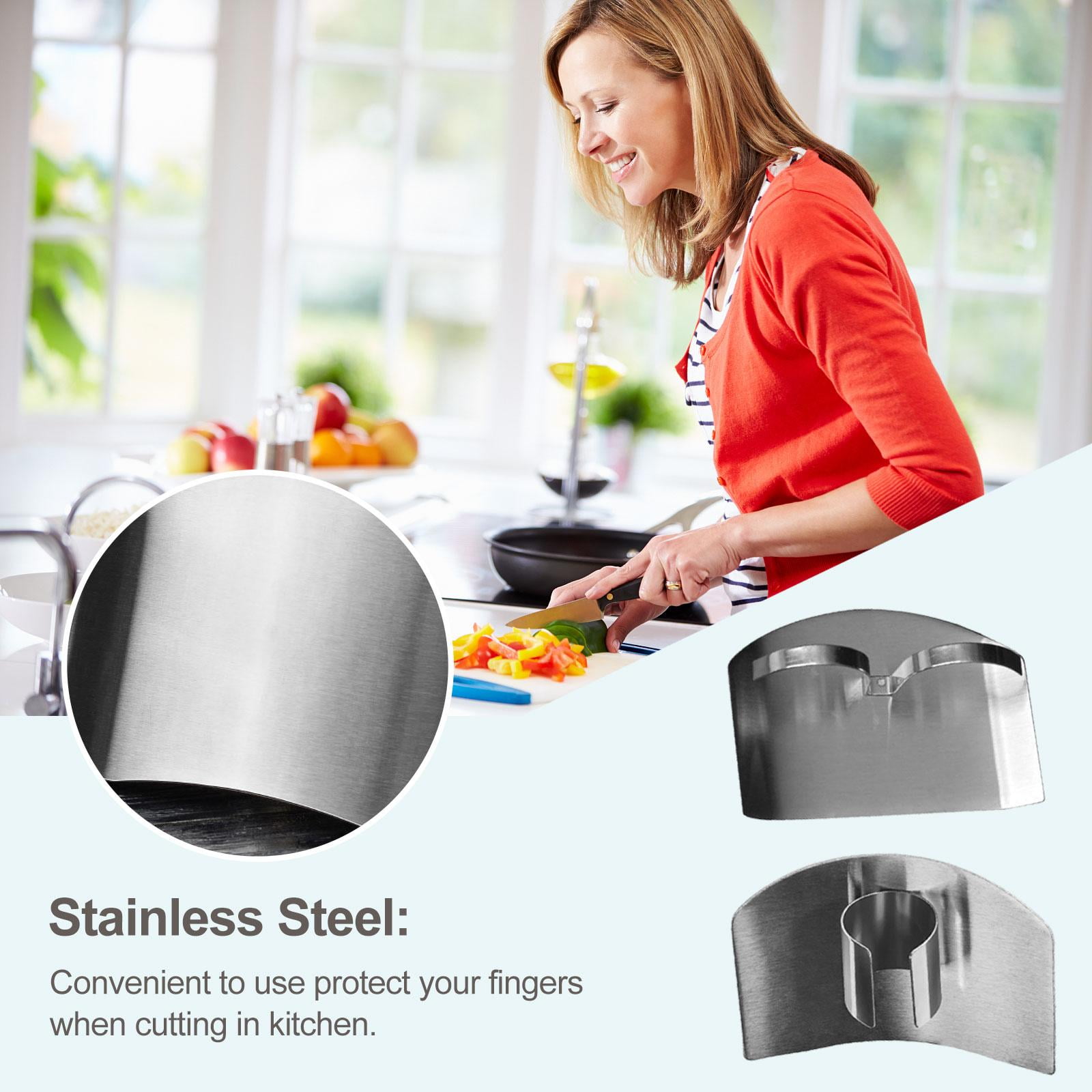 SHAPERME Kitchen Finger Hand Protector Guard Stainless Steel Chop ...