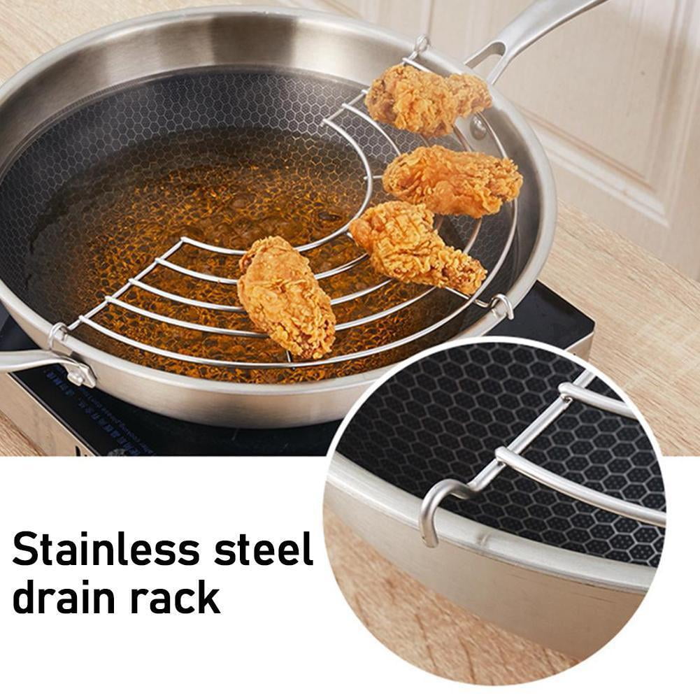 SHAPERME Kitchen Stainless Steel Semi-circular Oil Drain Rack Fried Oil ...