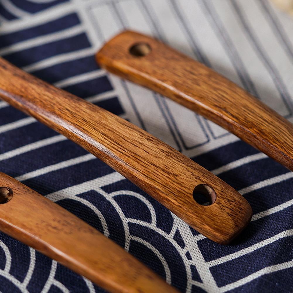 SHAPERME Long Handled Wooden Soup Spoon Bamboo Wood Kitchen Utensil ...