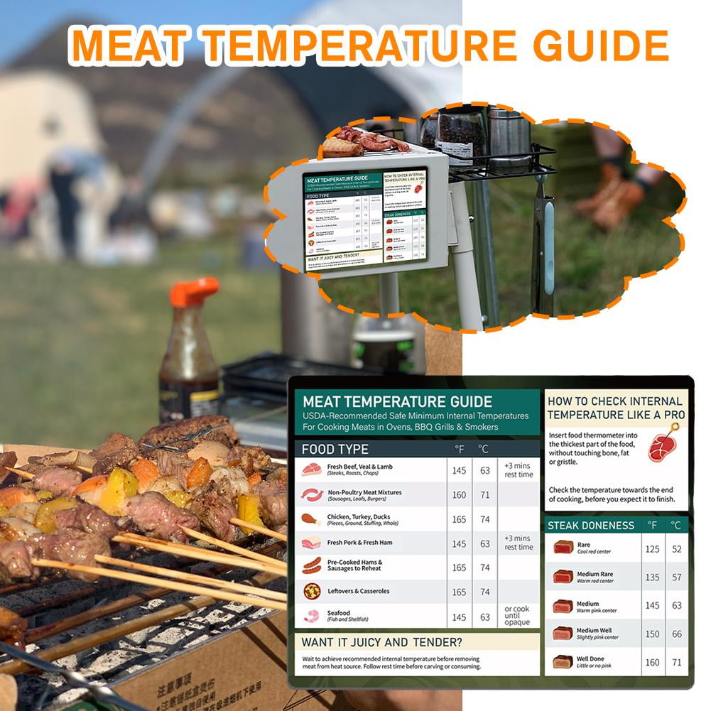 SHAPERME Meat Temperature Chart Magnet Cooking Grill Guide Meat Chart ...